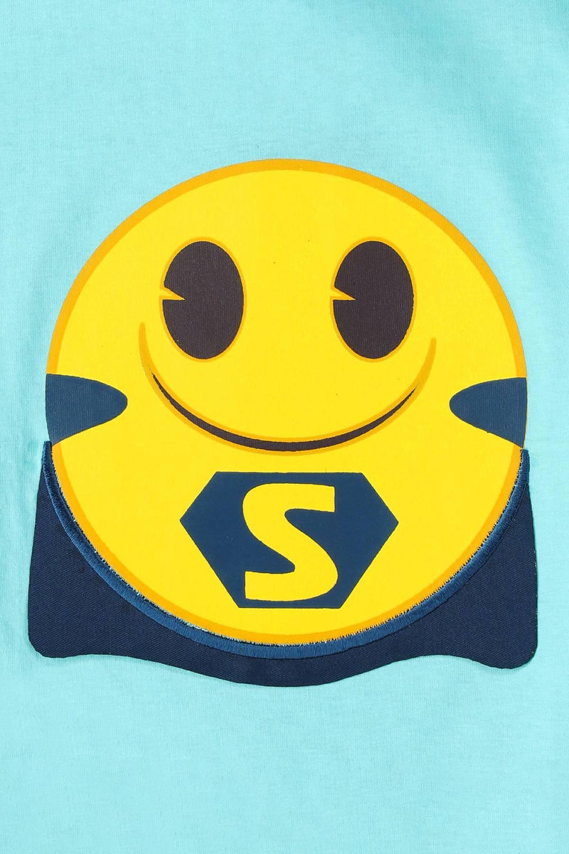 Patch Work Emoji Tee Shirt Turquoise – MEME