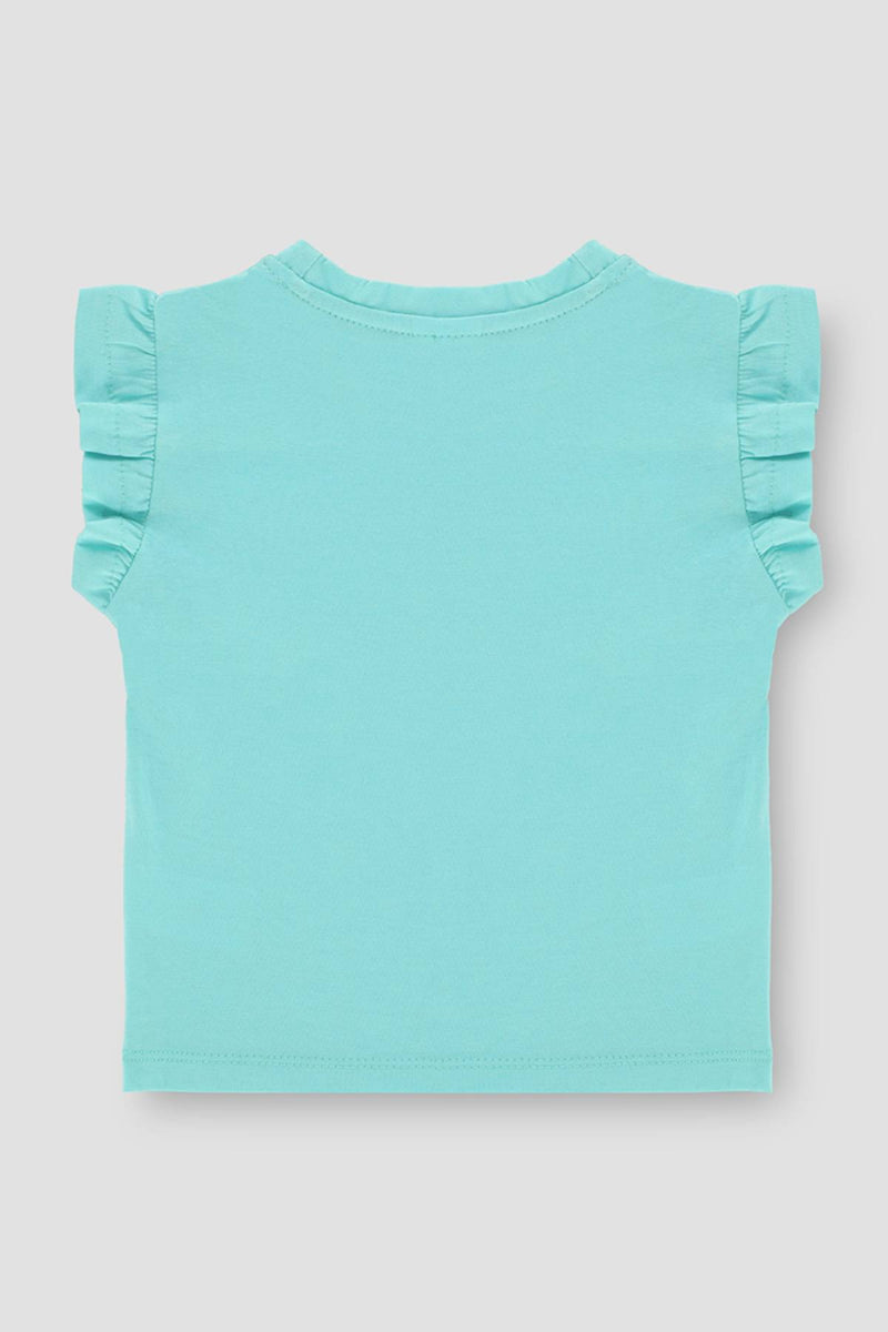 Woolen Typography Top Turquoise – MEME