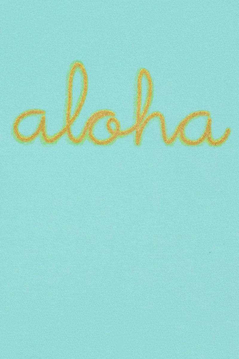 Woolen Typography Top Turquoise – MEME