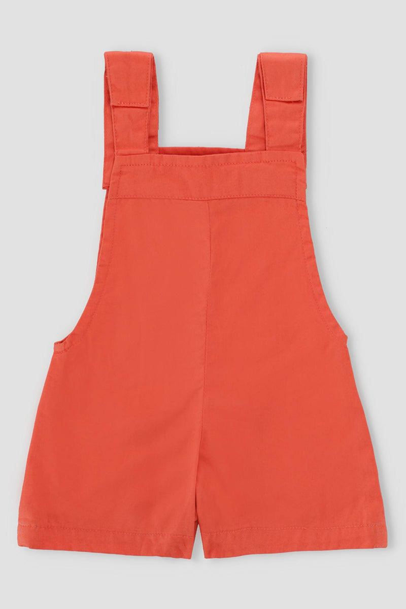 Embroidered Denim Dungaree Dress Orange – MEME