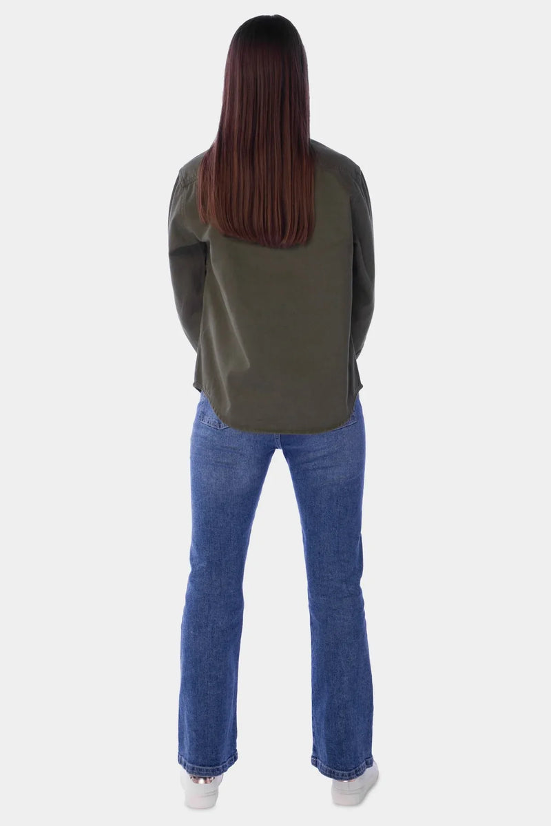 Full Sleeves Women Shacket Khaki – MEME