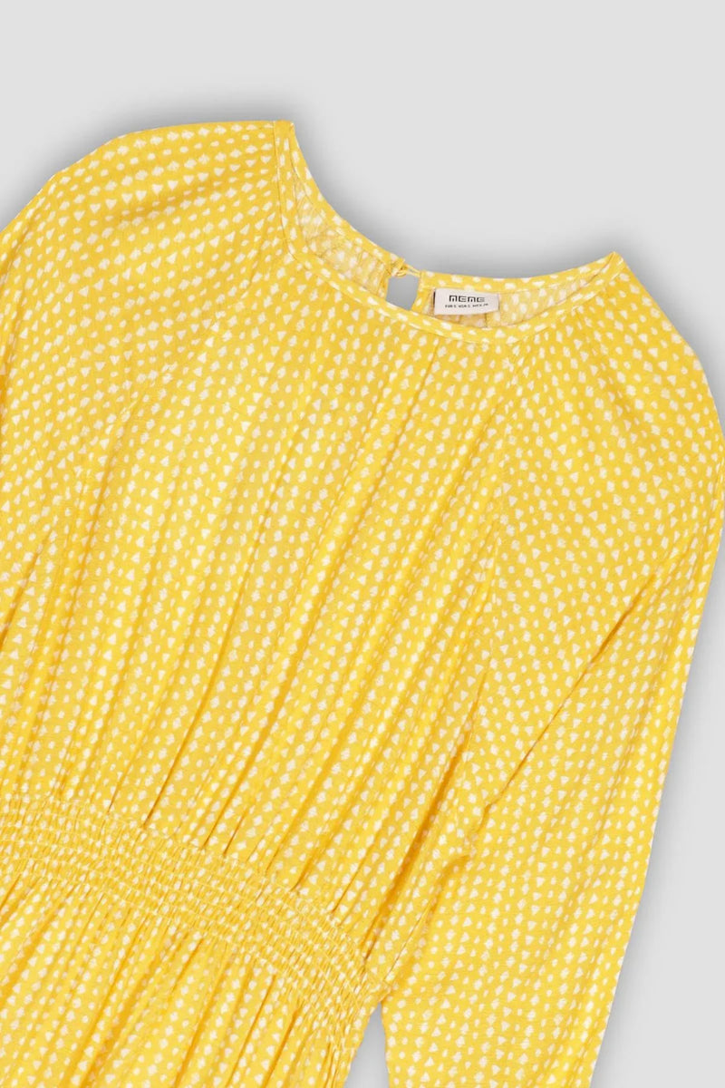 Geometrical Long Dress Yellow – MEME