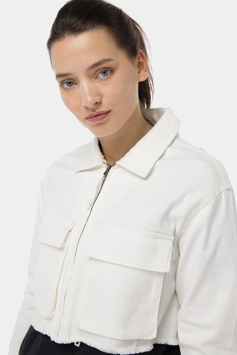 Cropped Denim Jacket White – MEME